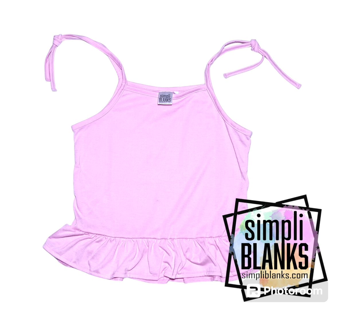 Girls Ruffled Tank Top (Pink) – Simpli Blanks